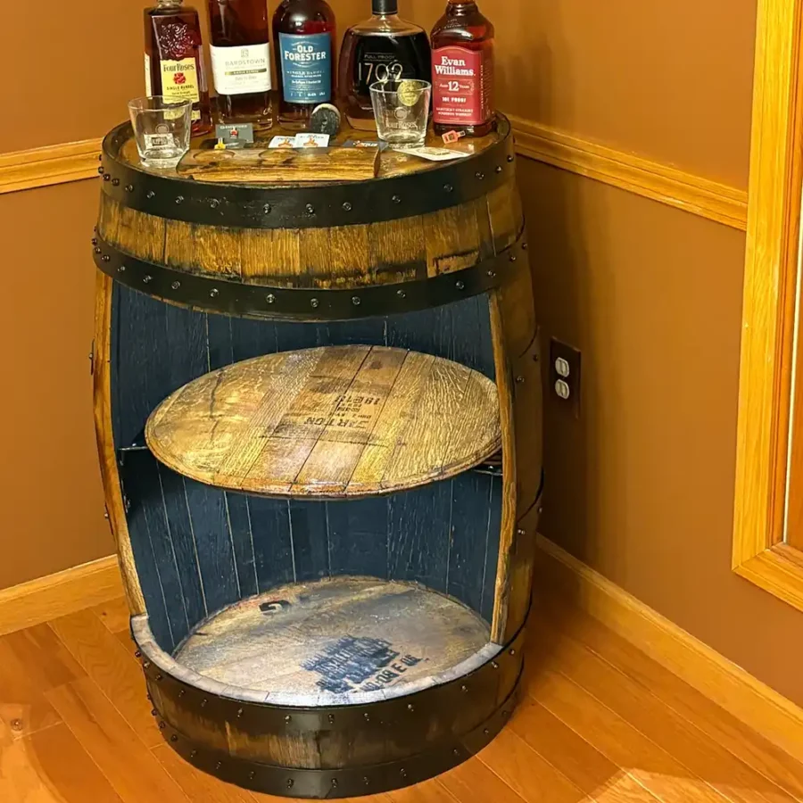 Whiskey Barrel Serving Tray | Handcrafted from Staves & Lids